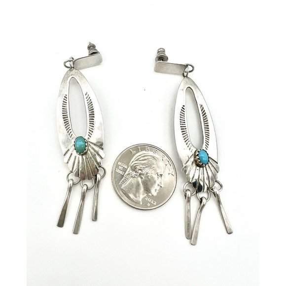 Pat Platero | Jewelry | Navajo Sterling Turquoise Dangle Earrings By ...